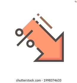 Percent Decrease Icon Of Set Material Design Vector Image - Ocean Pictures - Beautiful High Resolution Collection