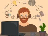 Programmer Process Coding Programming Concept Vector Stock Vector