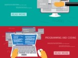 Vector Flat Concept Programming Coding Network Stock Vector Royalty