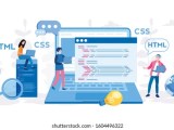 Website Programming Coding Html Css Vector Stock Vector Royalty Free