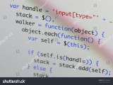 Real Java Script Code Developing Screen Stock Photo Edit Now 701804548