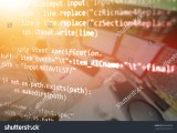 Software Developer Programming Code Abstract Computer Stock Photo Edit