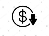 Cost Reduction Icon Vector Dollar Decrease Stock Vector Royalty Free