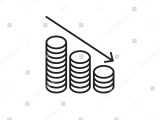 Financial Decrease Outline Icon Money Decrease Stock Vector Royalty