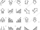 Increase Decrease Line Icons Editable Stroke Stock Vector Royalty Free