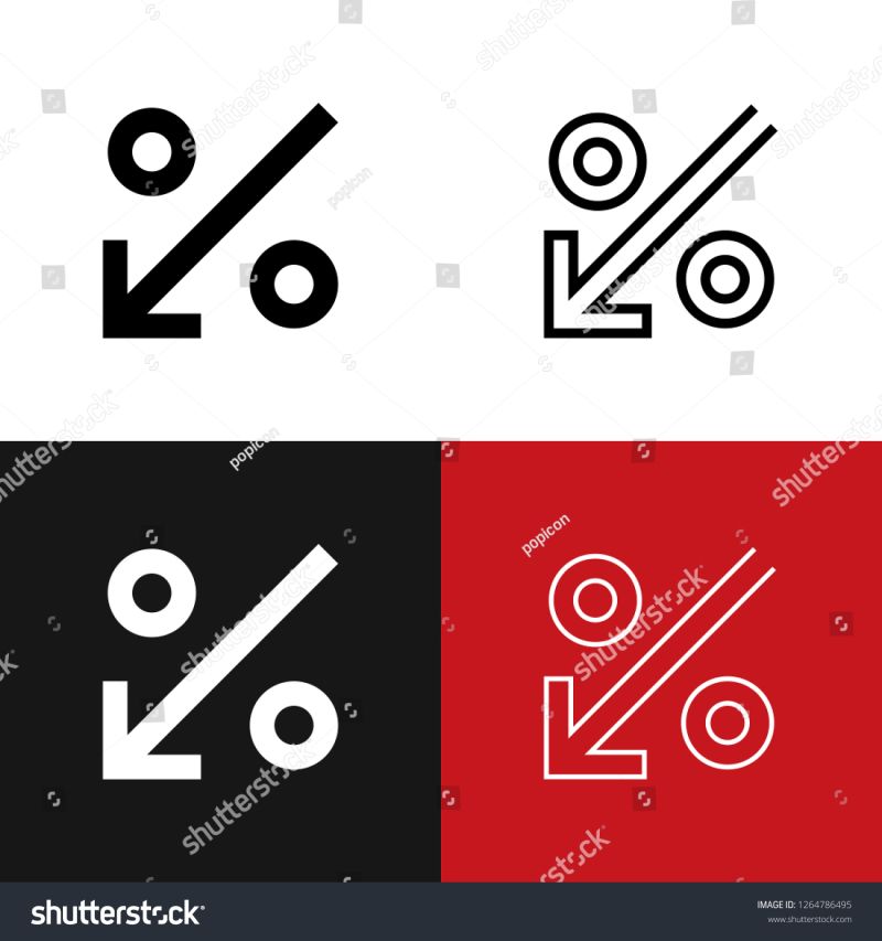 Percent Down Decrease Icon Set Stock Vector Royalty Free 1264786495 - Perfect Retina Minimal Textures | Free Download