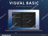 Visual Basic Programming Language Learning Concept Stock Vector