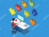 Web Application Software Frontend Backend Database Stock Vector