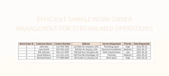 Sample Work Order Template Google Docs Google Sheets Excel Word Apple - Premium Geometric Illustration Gallery - High Resolution