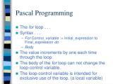 Ppt Pascal Programming Powerpoint Presentation Free Download Id 242546