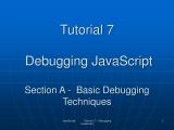 Ppt Tutorial 7 Debugging Javascript Section A Basic Debugging