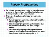 Ppt Integer Programming Goal Programming And Nonlinear Programming