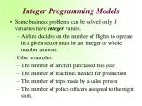 Ppt I Nteger Programming Models Powerpoint Presentation Free