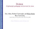 Ppt Drjava A Lightweight Pedagogic Environment For Java Powerpoint