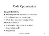 Ppt Lecture 11 Code Optimization Powerpoint Presentation Free