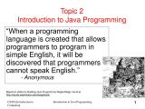 Ppt Topic 2 Introduction To Java Programming Powerpoint Presentation