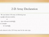 Two Dimensional Array In Java Pptx