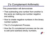 2s Complement Arithmetic Ppt