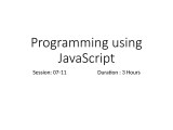 Programming Using Javascript Html Css Js Ppt
