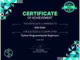 Python Programming For Beginners Certificate Pdf