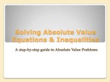 Absolute Value Tutorial Ppt