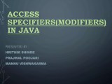 Access Specifiers Modifiers In Java Pptx