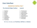 Android User Interface Tutorial Datepicker Timepicker Spinner Pptx