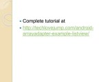 Android Array Adapter Listview Pptx