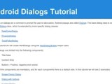 Android Dialogs Tutorial Ppt