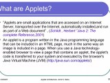 Applet Architecture Introducing Java Applets Ppt