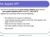 Applet Architecture Introducing Java Applets Ppt