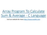 Array Matrix Example Programs C Language Pptx