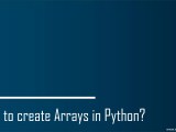 Arrays In Python Python Array Operations Edureka Pdf