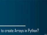 Arrays In Python Python Array Operations Edureka Pdf