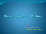 Basic Programs In Python Pptx