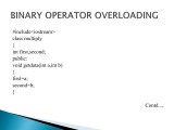 Binary Operator Overloading Ppt