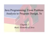Chapter 2 Basic Elements Of Java Ppt