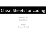 Cheat Sheets For Coding Ppt