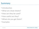 Cheat Sheets For Coding Ppt