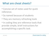 Cheat Sheets For Coding Ppt