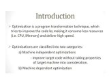 Code Optimization Lecture Ppt