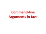 Command Line Arguments In Java Tutorial Pdf