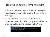 Compiling And Understanding First Program In Java Pptx