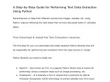 Comprehensive Guide To Text Data Extraction Using Python Pdf