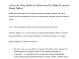 Comprehensive Guide To Text Data Extraction Using Python Pdf