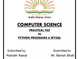 Cbse Class 12 Computer Practical Python Programs And Mysql Docx