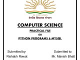 Cbse Class 12 Computer Practical Python Programs And Mysql Docx