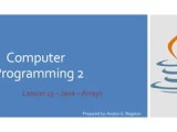 Computer Programming 2 Lesson 13 Pptx