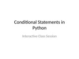 Conditional Statements Python For Basics Pptx