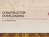 Constructor Overloading Method Overloading Pptx